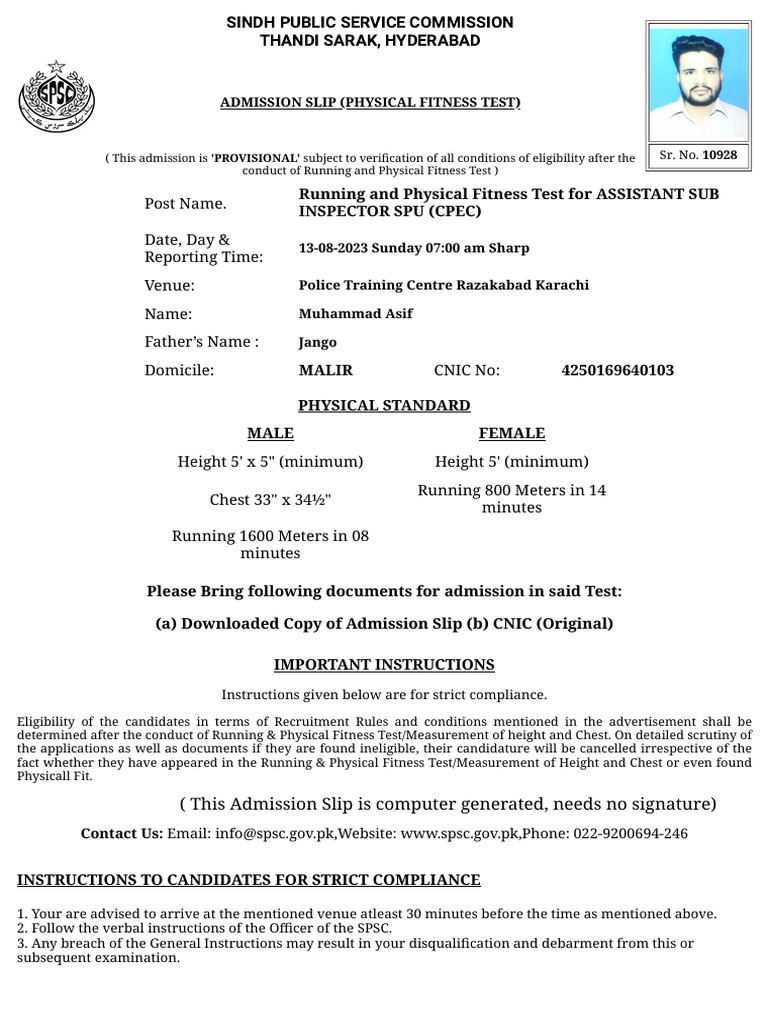 Physical Fitness Letter | PDF