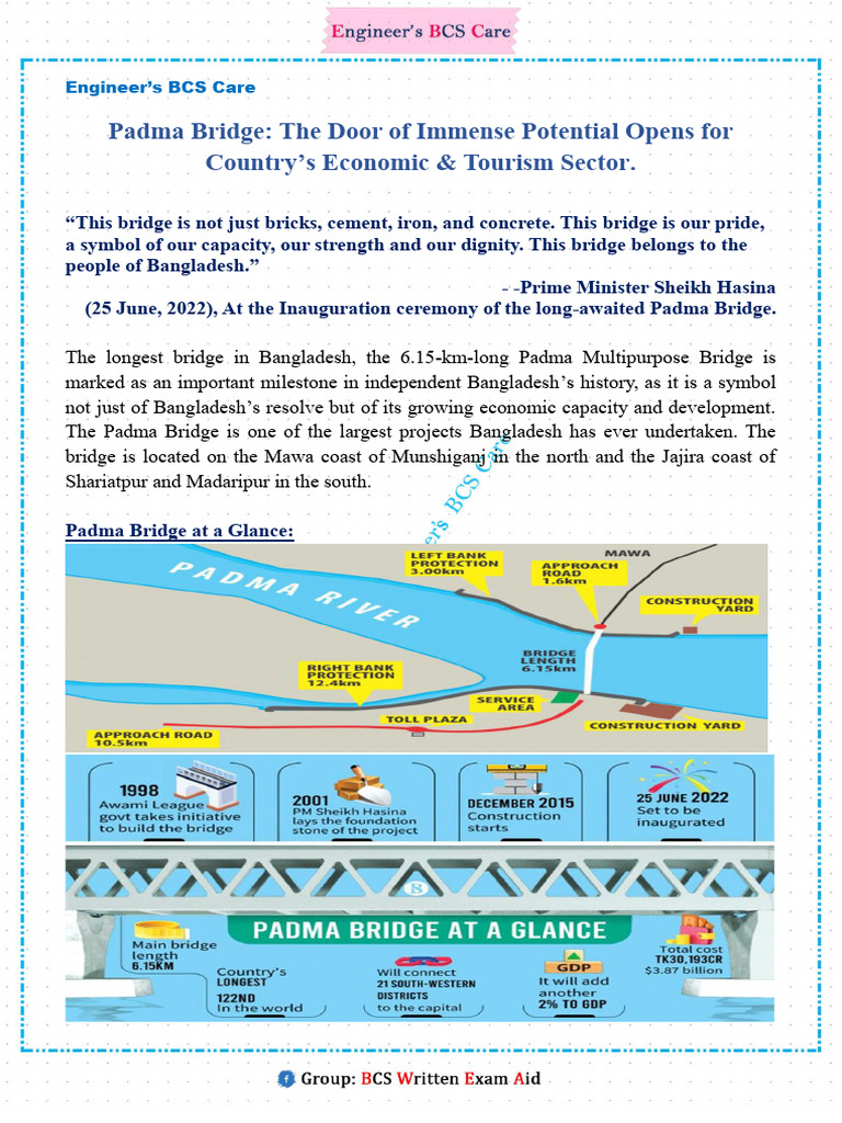 Impacts of Padma Bridge On Economic & Tourism Sector. | PDF | Bangladesh | Tourism