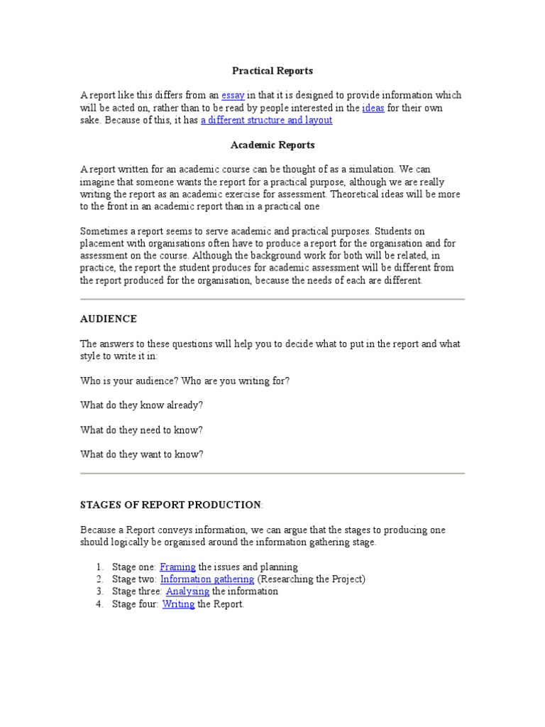 Practical Reports | PDF | Abstract (Summary) | Question