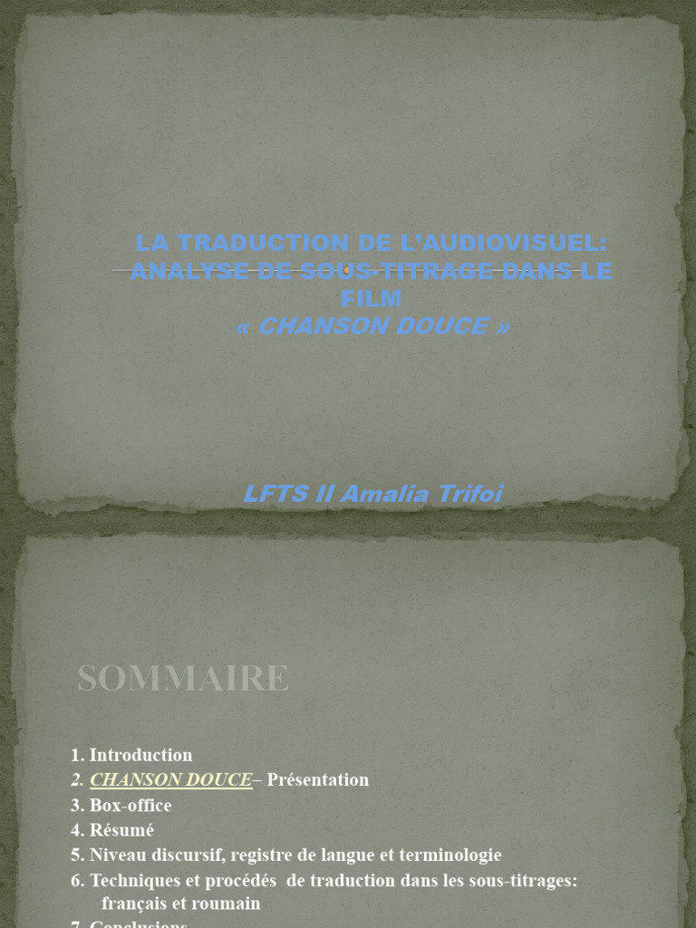 Chanson Douce | PDF | Traductions | Linguistique