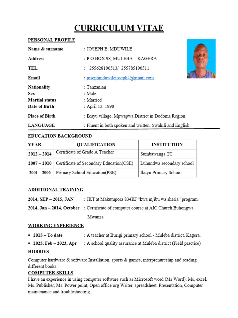 JM Curriculum Vitae | PDF