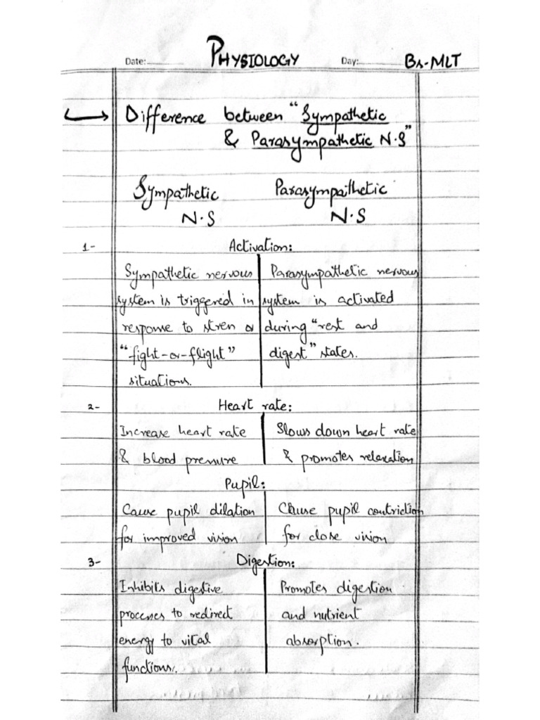 Difference Between Sympathetic and Parasympathetic Nervous System ...