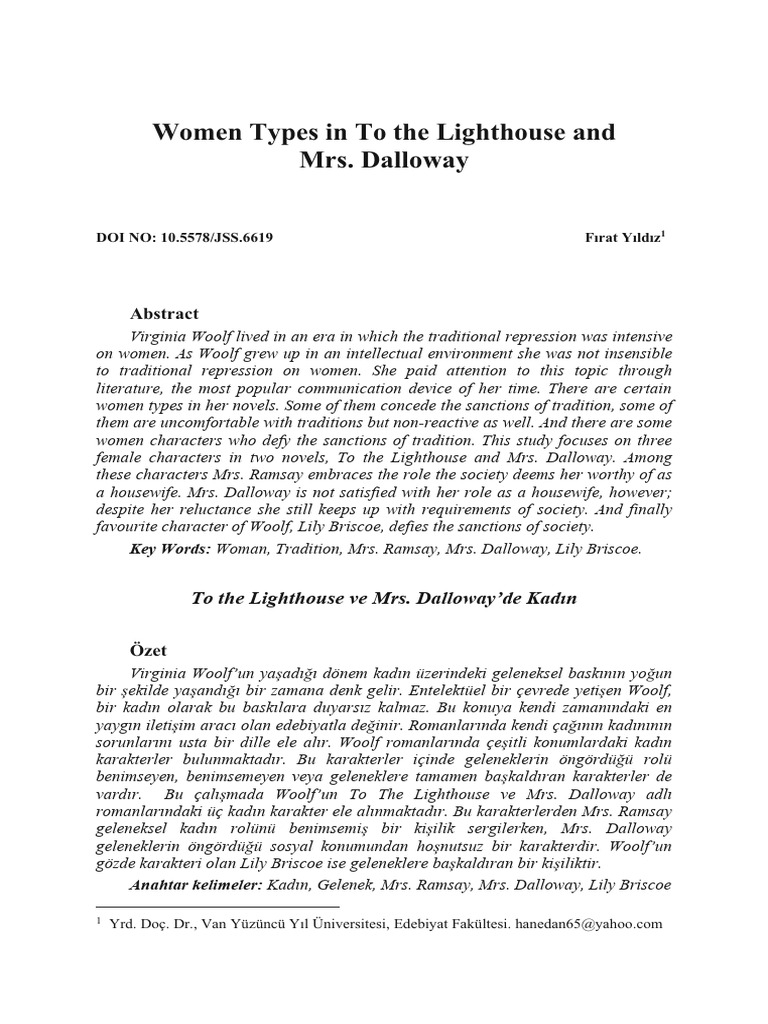 Women Types in To The Lighthouse and Mrs Dalloway | PDF