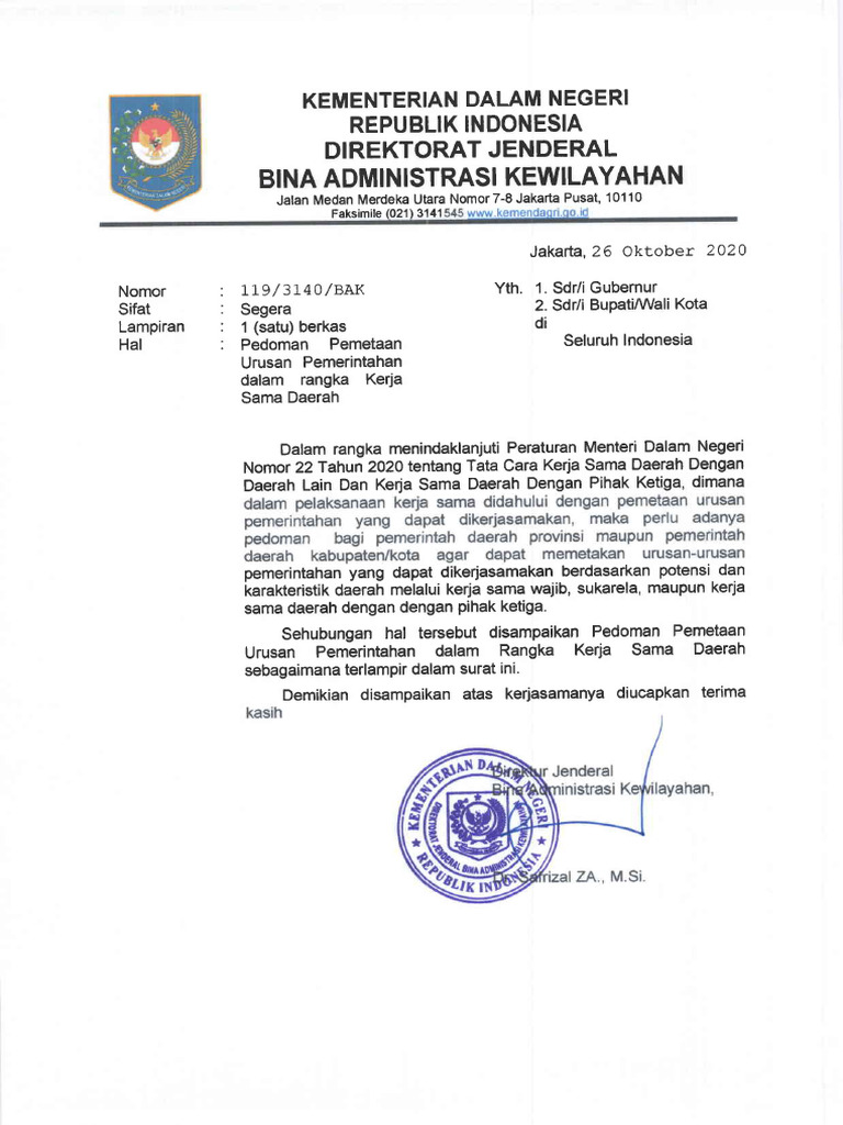 Pedoman Pemetaan Urusan Pemerintahan Dalam Rangka KSD | PDF