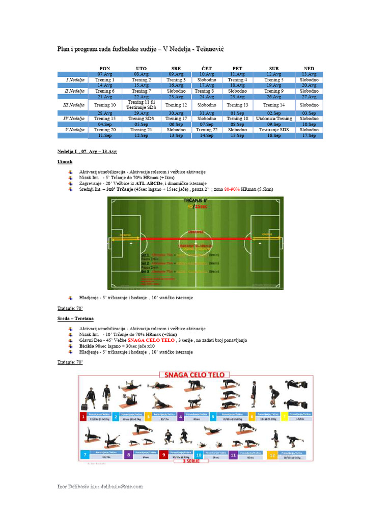 Fudbalska Sudija Trening Plan | PDF