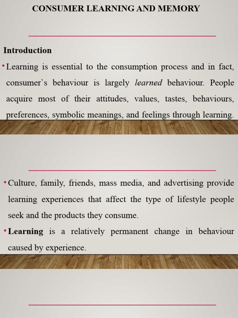 Consumer Learning and Memory | PDF | Classical Conditioning | Memory