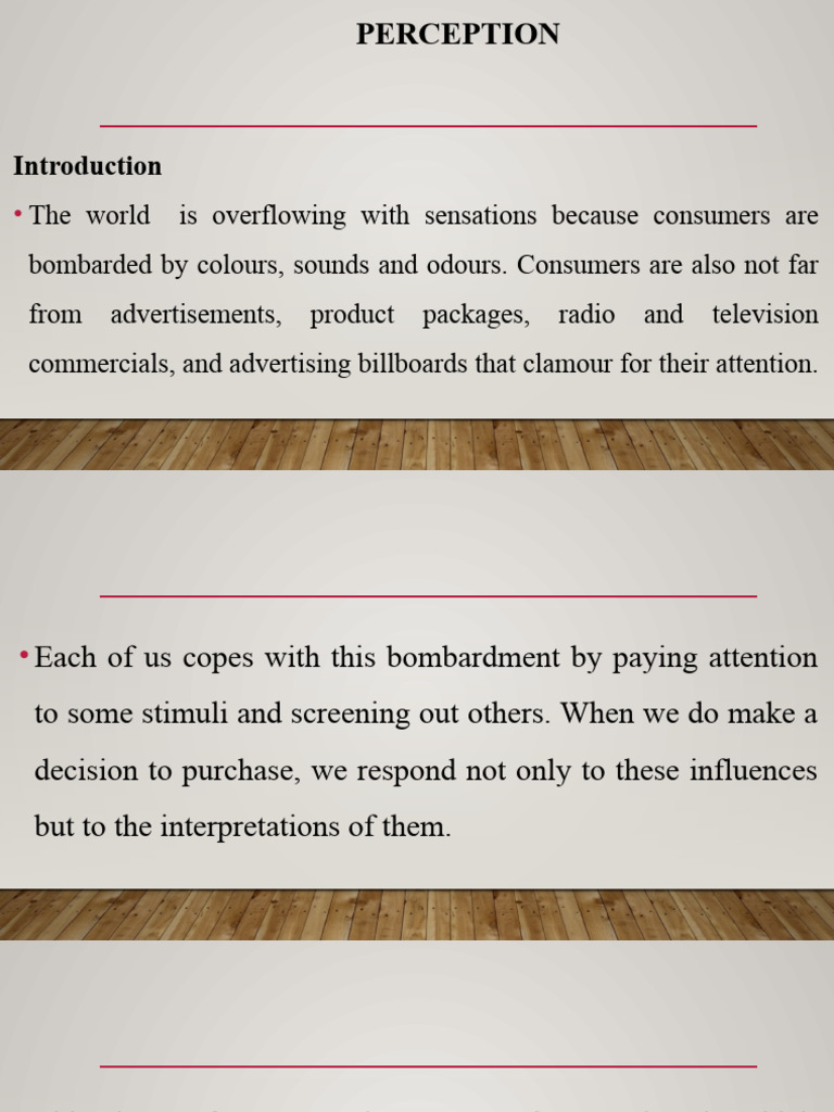 Exposure, Attention and Perceptions | PDF | Perception | Senses