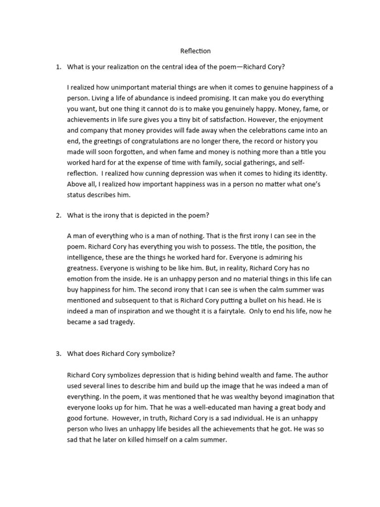 EssayWorks - Richard Cory | PDF
