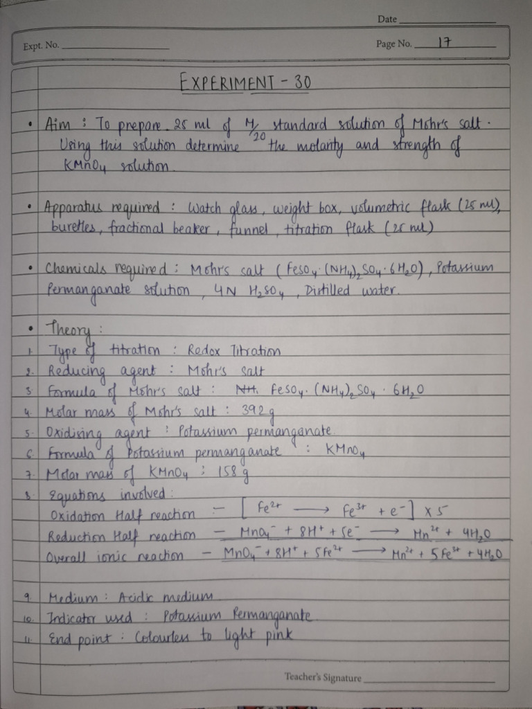 experiment 30,31 | PDF | Chemistry | Physical Sciences