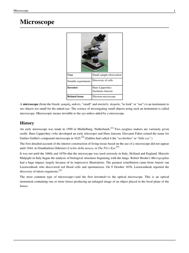 Microscope | PDF | Microscope | Laboratory Equipment