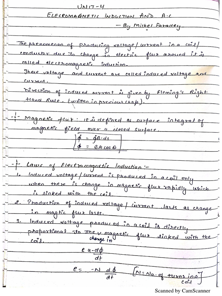 Unit 4 Physics EMI and AC 12th | PDF