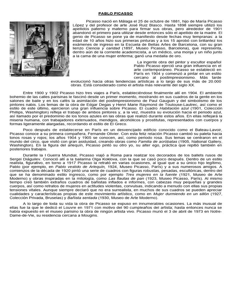 Pablo Picasso Descargar Gratis Pdf Pablo Picasso Pinturas