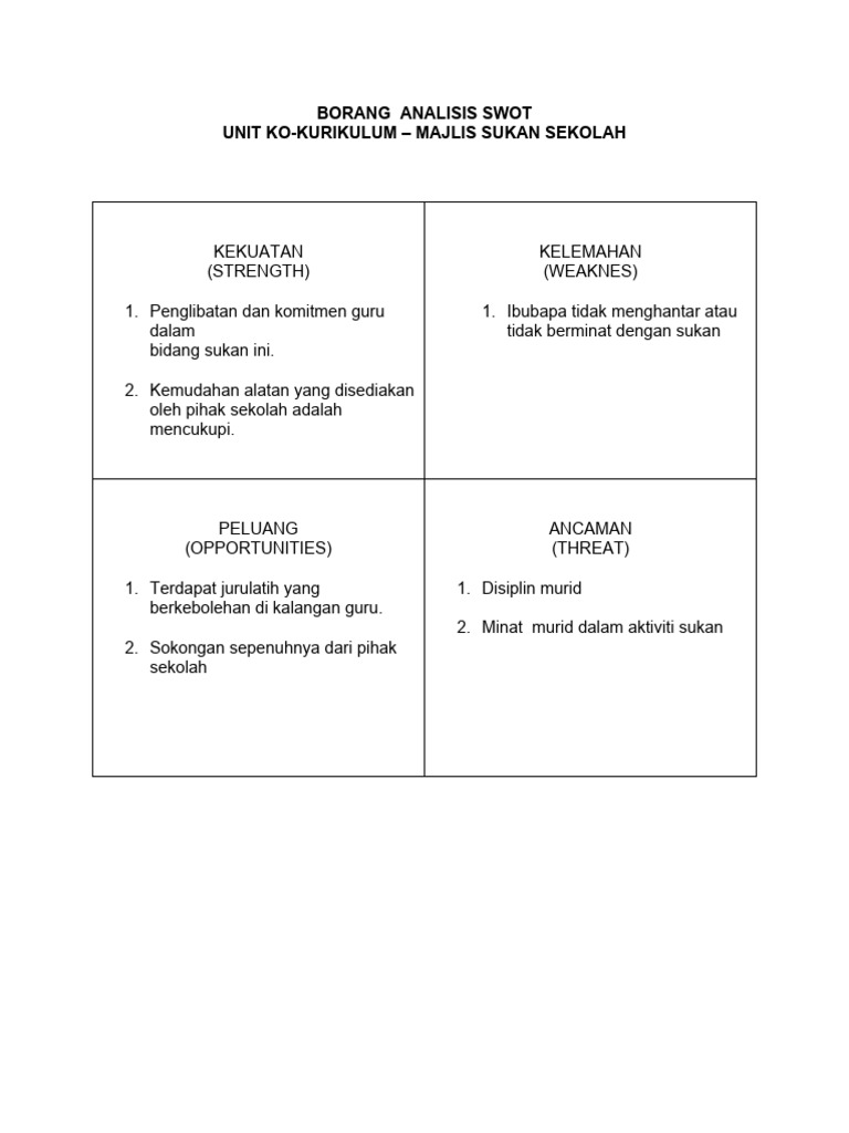 Analisis Swot Su Pdf