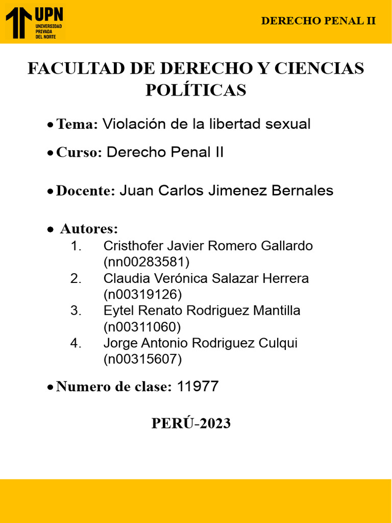 Violación de La Libertad Sexual | PDF | Violación | Derecho penal