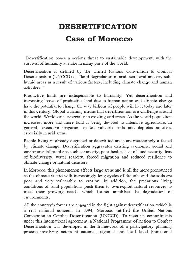 Desertification Case of Morocco | PDF | Environmental Degradation | Nature