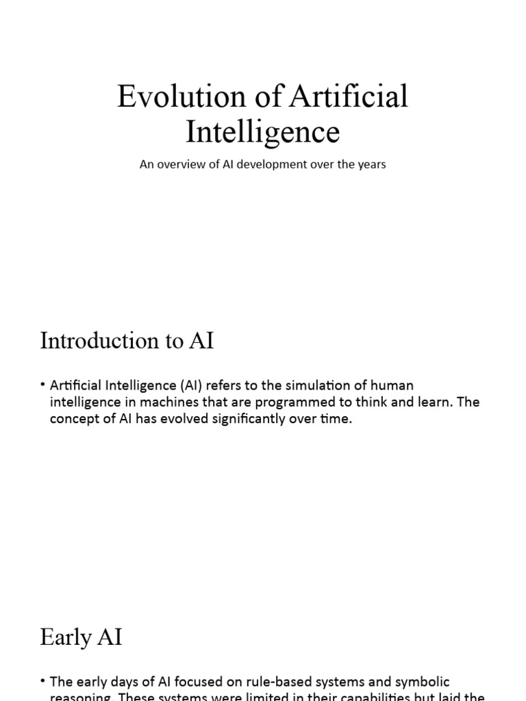 Evolution of AI Presentation | PDF