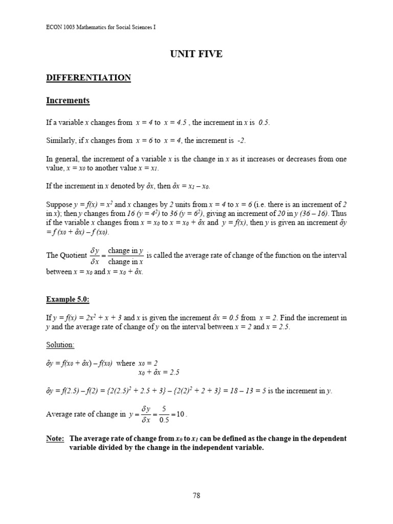 Unit Five | PDF | Derivative | Slope