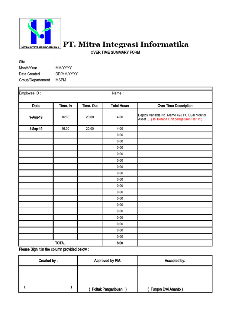 New Form OT Non Chargeback | PDF