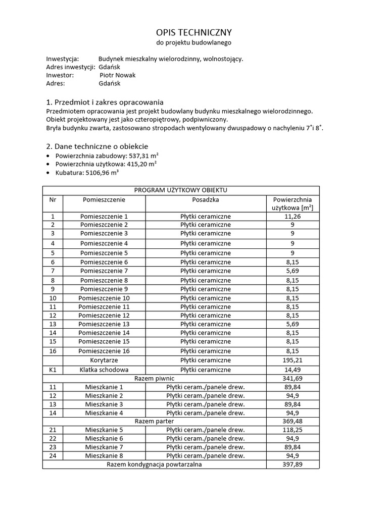 Opis Techniczny | PDF
