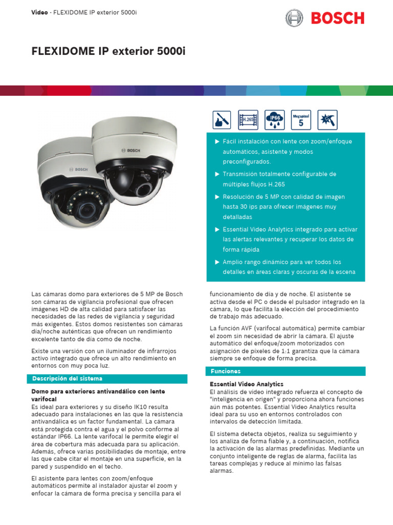 BOSCH Outdoor - 5000i - Data - Sheet - esES - 32585941003 | PDF ...