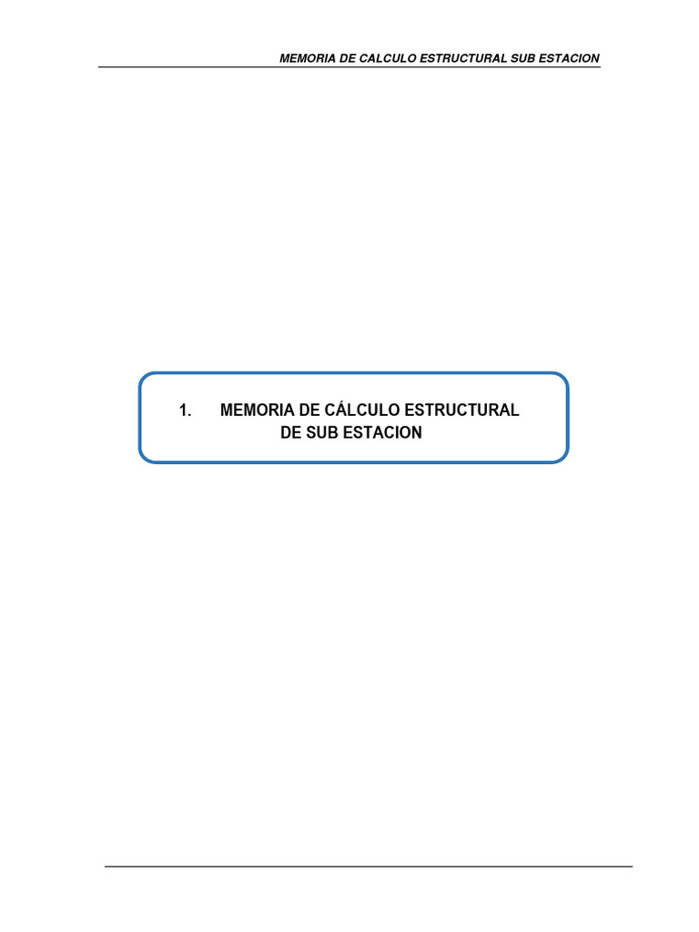 Memoria de Calculo Estructura SUB ESTACION-1 | PDF | Hormigón | Viga (Estructura)