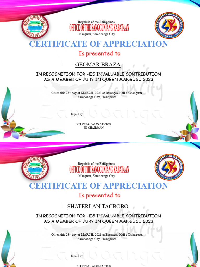 Queen Mangusu 2023 Jury Recognition | PDF