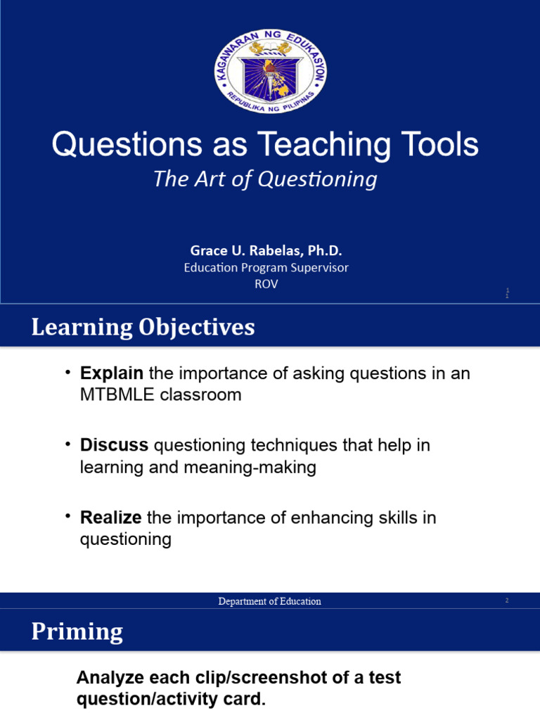 Art of Questioning - NTOT - G1 | PDF | Hypothesis | Cognition