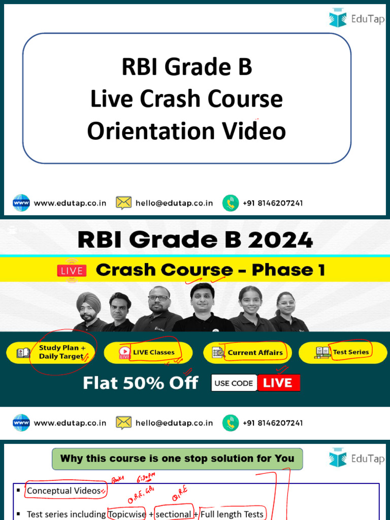 Live Crash Course RBI Grade B 2024 Orentation Video Lyst7198 Lyst6243 ...