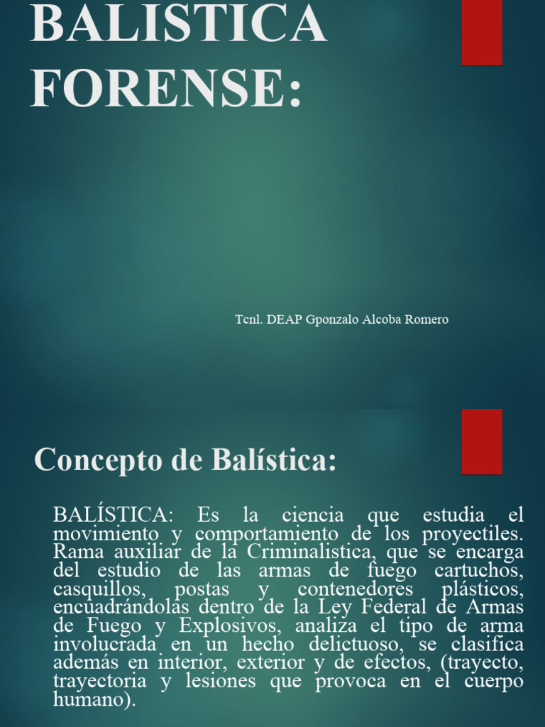 Balística Forense: Ciencia y Aplicación | PDF | Balística | Cartucho ...