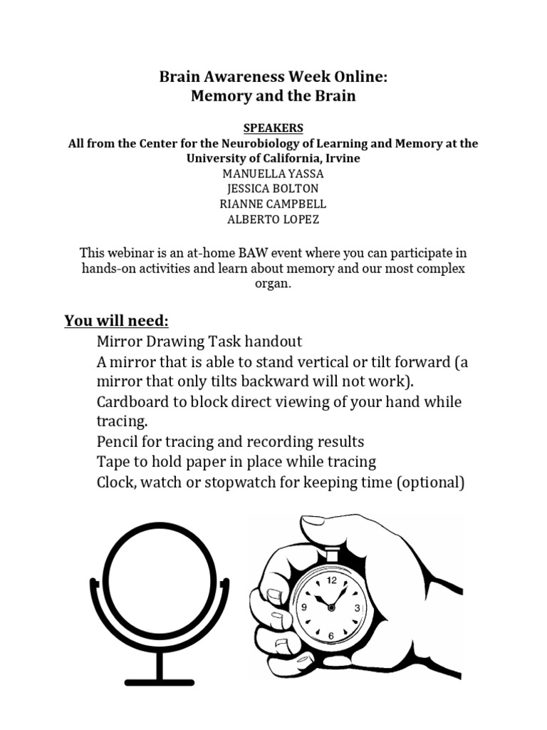 Mirror Drawing Task PDF | Download Free PDF | Brain | Mental Processes