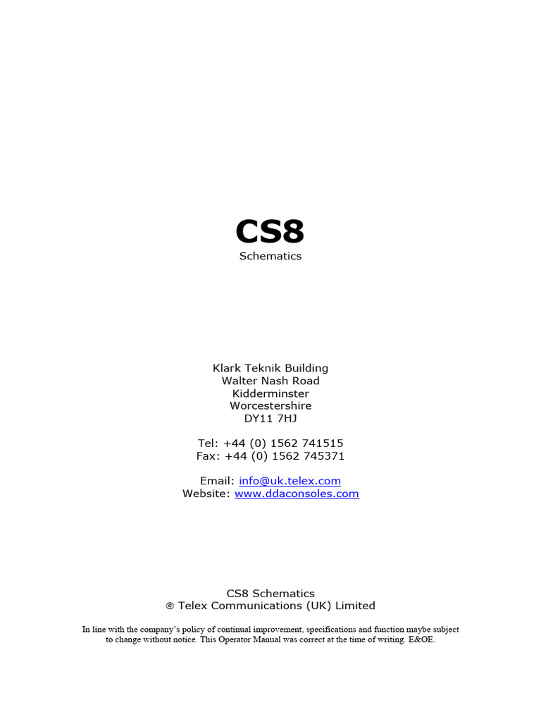 DDA Cs8-Schematics | PDF