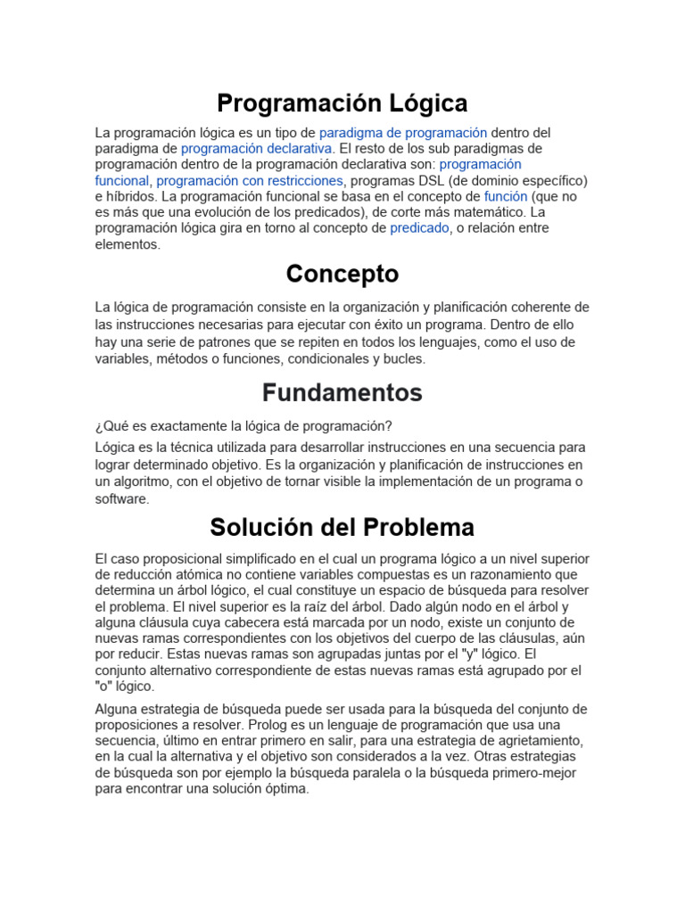 Introducción a la Programación Lógica | PDF | Programación de ...