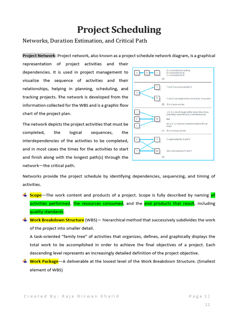 Project Scheduling | PDF | Information Science | Systems Science
