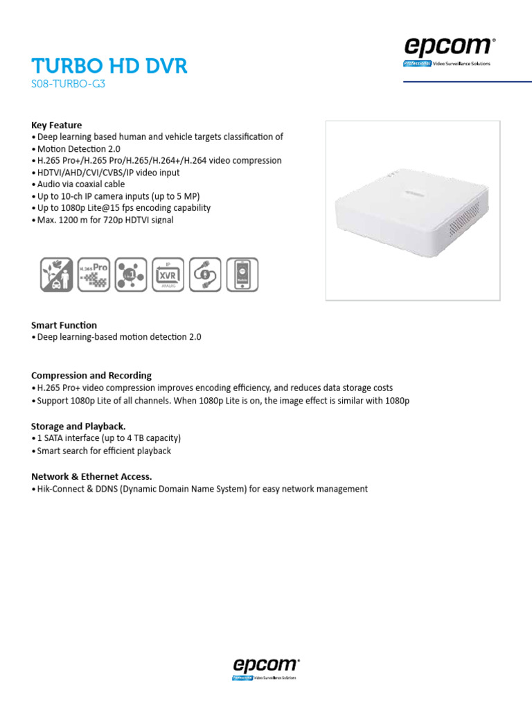 Especificaciones Tecnicas S08-TURBO-G3 | PDF | Video | Data Compression