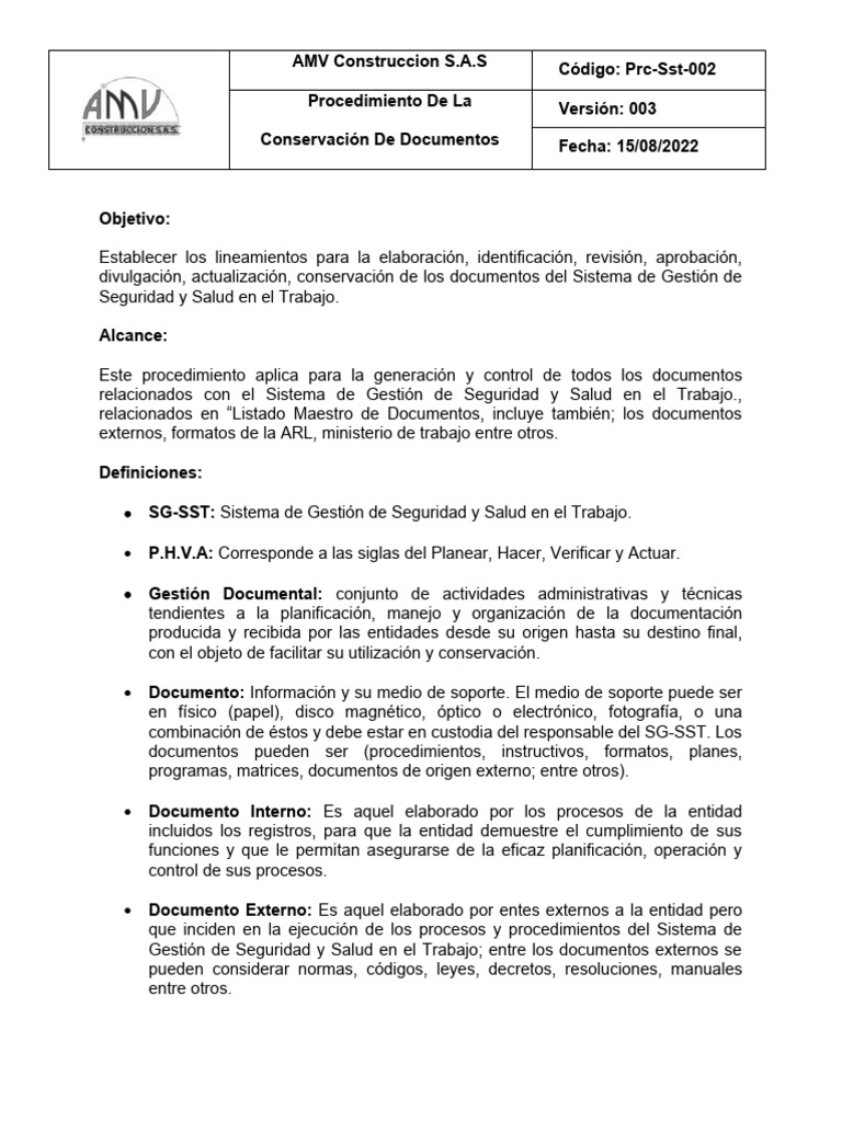 Anexo 16.procedimiento de Conservacion de Documentos | PDF | Planificación | Información