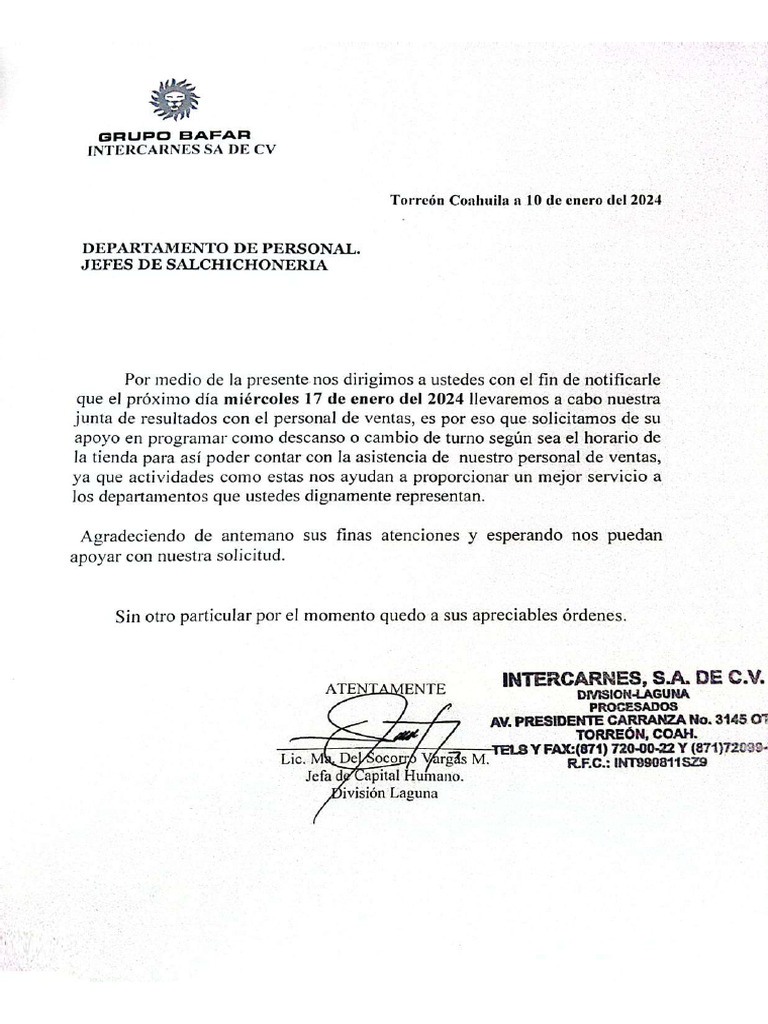 Carta Junta 2024 - 1 | PDF