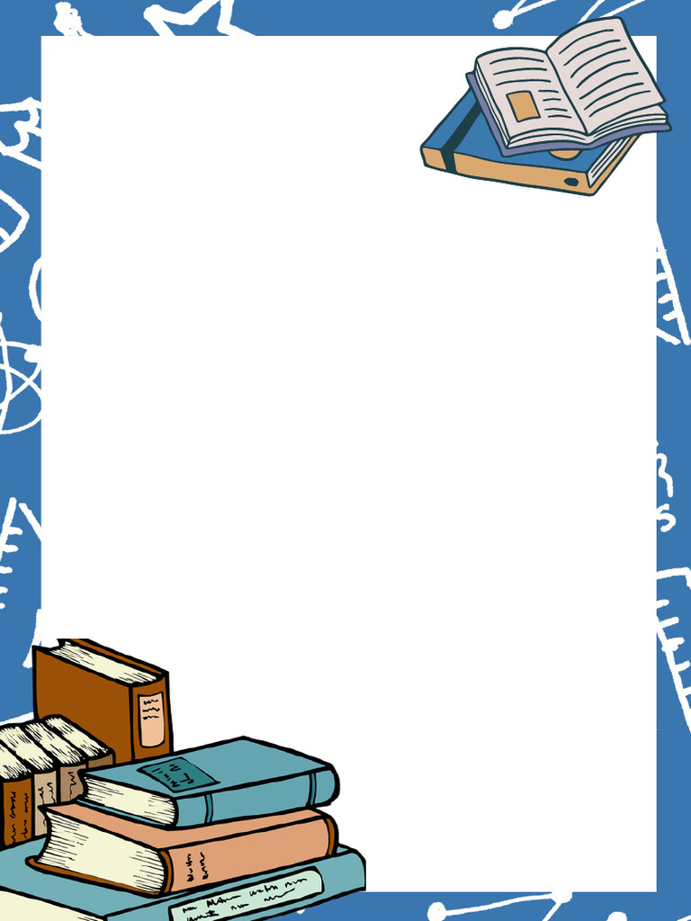 Blue White Modern Book Page Border | PDF
