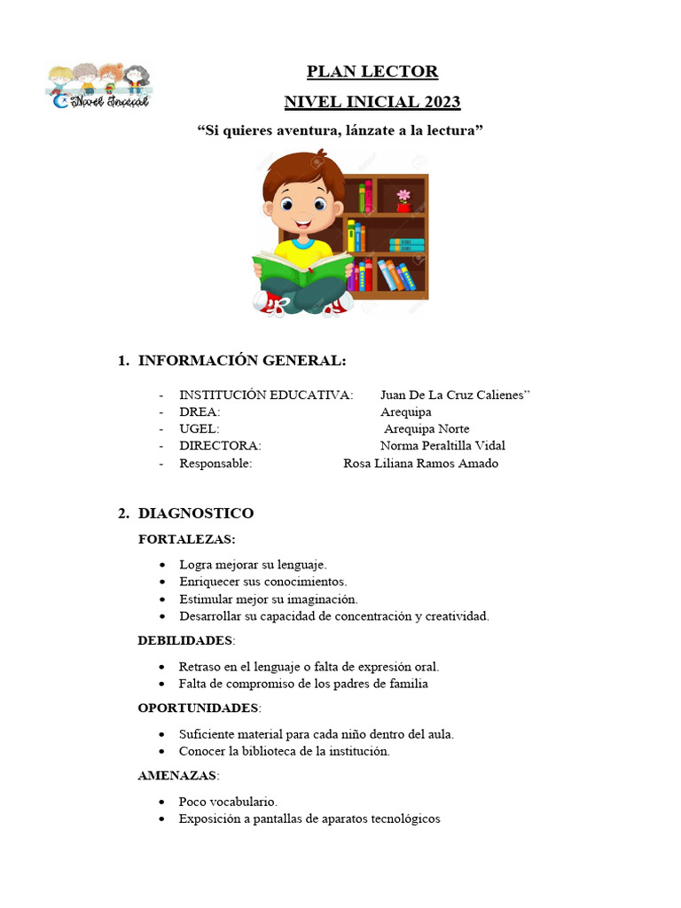 Proyecto - Plan Lector | PDF | Cognición | Aprendizaje