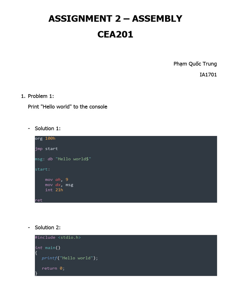 Assignment 2 | PDF