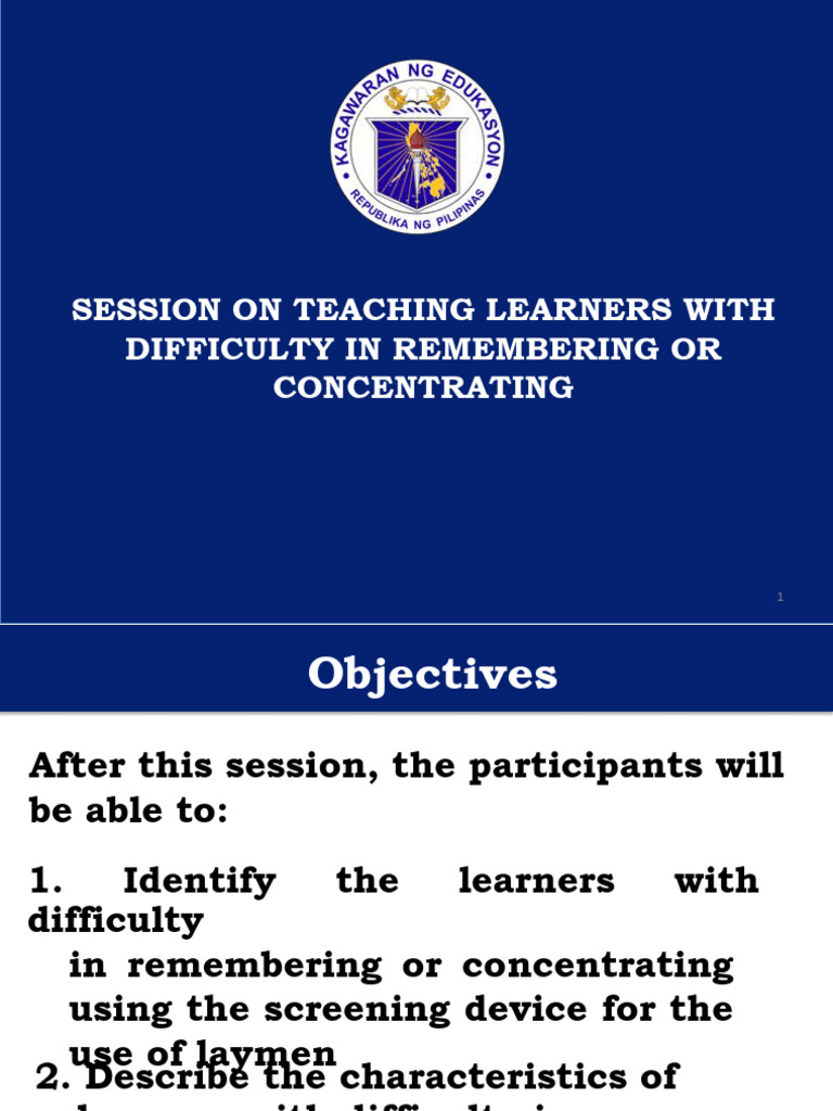 Difficulty in Remembering and Concentrating | Download Free PDF | Learning | Behavior Modification