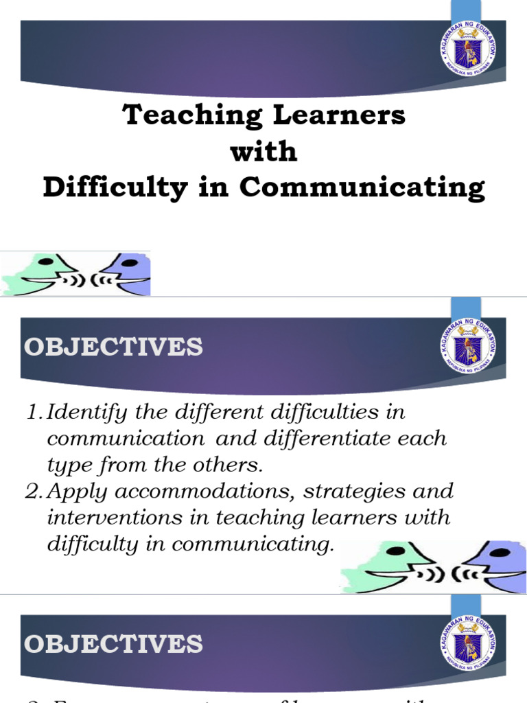 Difficulty in Communication | PDF | Speech | Communication