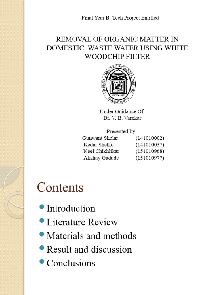BTech Project Presentation | PDF | Fresh Water | Water Pollution