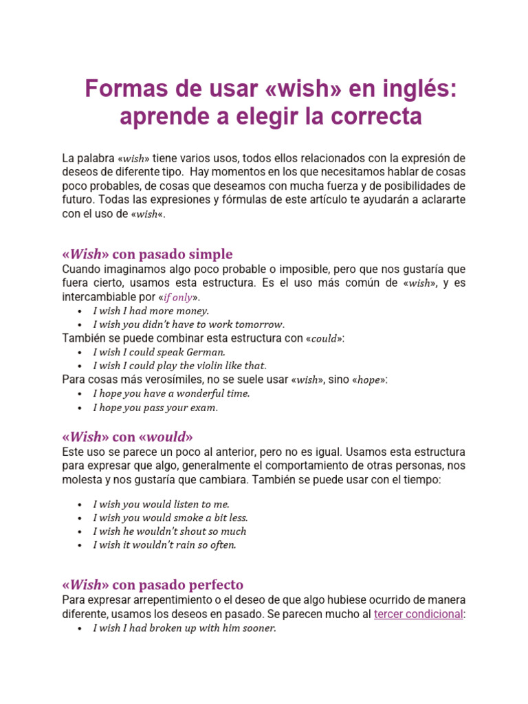 Formas de Usar WISH | PDF