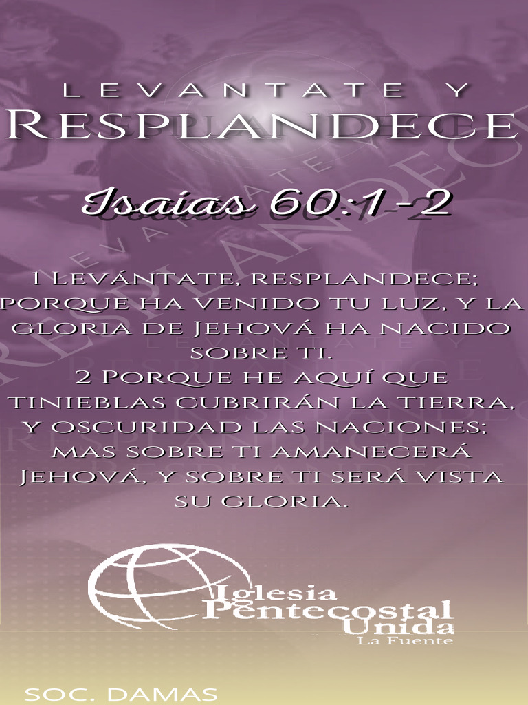 Levántate y Resplandece: Isaías 60:1-2 | PDF