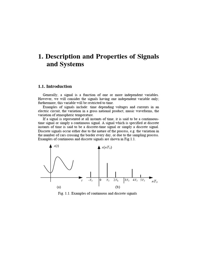 Properties of Continuous and Discrete Signals | PDF | Discrete Time And ...