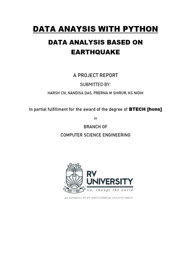 Earthquake Data Analysis Project Report | PDF | Earthquakes | Moment ...
