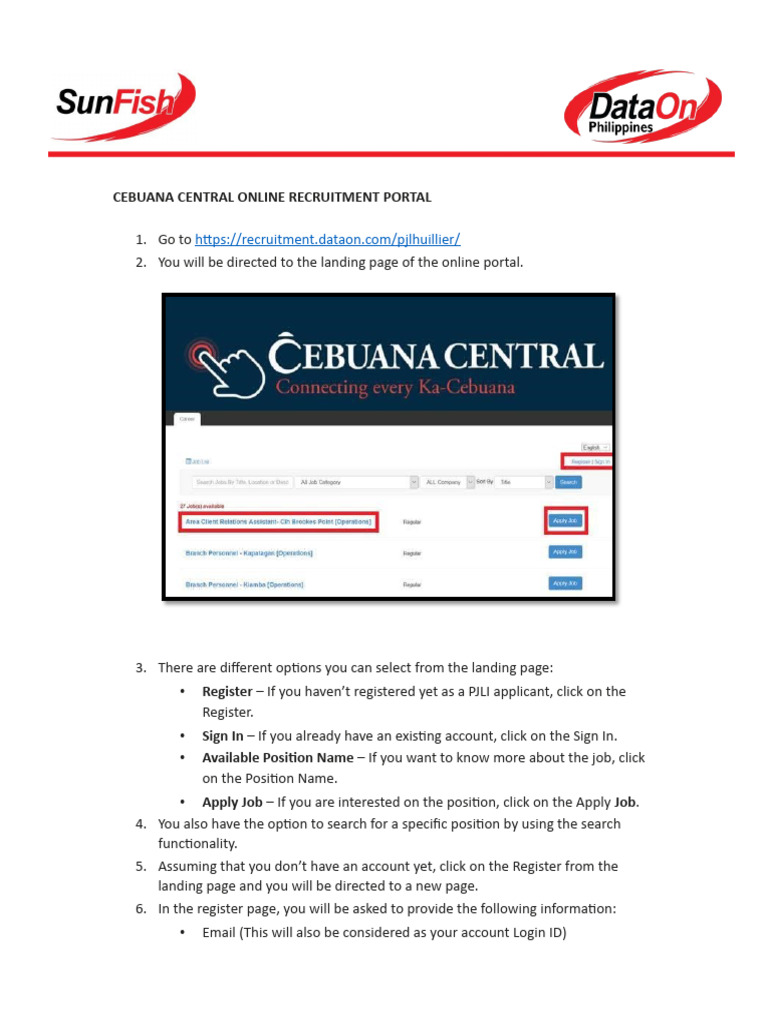 User Manual - Cebuana Central Recruitment Portal | PDF | Résumé | Password