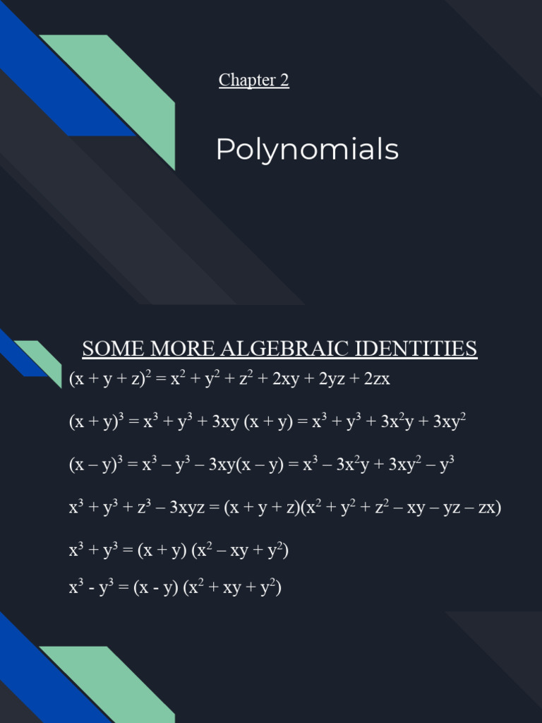 Algebraic Identities 2 1585807508807 2 | PDF