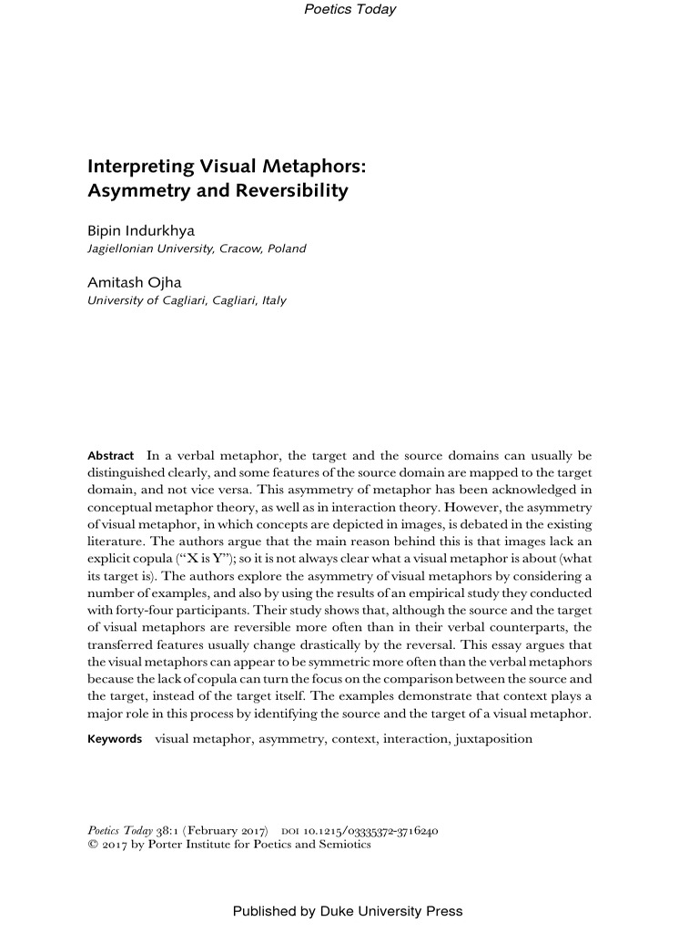 Metafora Visual | PDF | Metaphor | Perception