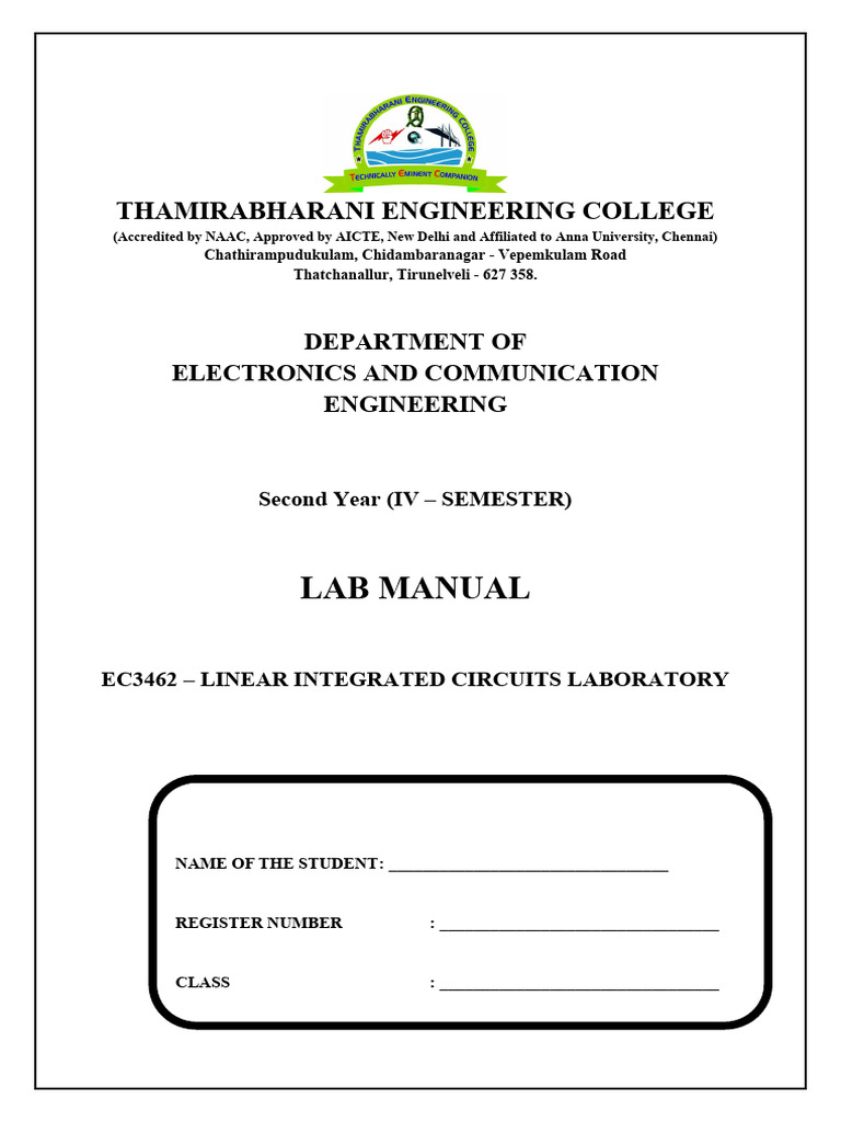 Lic Manual Download Free Pdf Amplifier Operational Amplifier